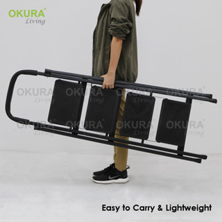 OKURA Folding Steel Pipe 3 / 4 / 5 / 6 Wide Step Ladder Foldable Household Indoor Platform Stair ...