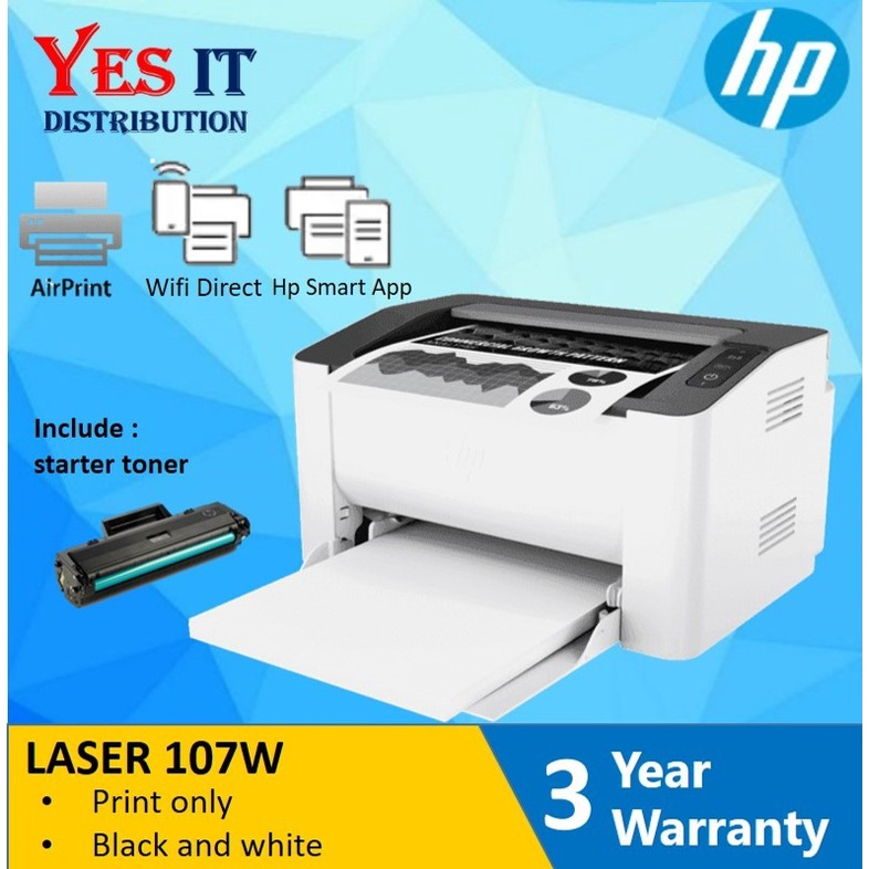 HP LASER 107W / 107A / 108W / 108A WIRELESS MONOCHROME LASER PRINTER | Shopee Malaysia