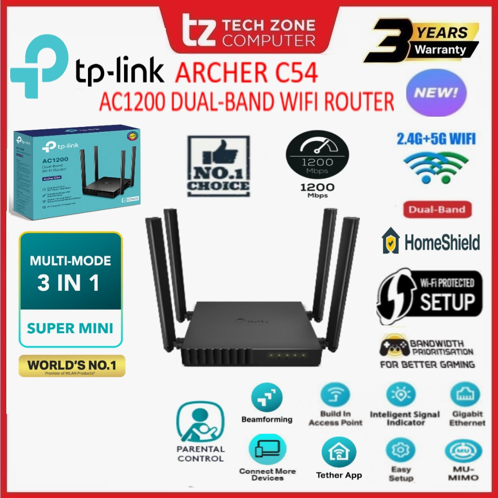 TP-LINK Archer C54 AC1200 Dual Band Wi-Fi Router | Shopee Malaysia