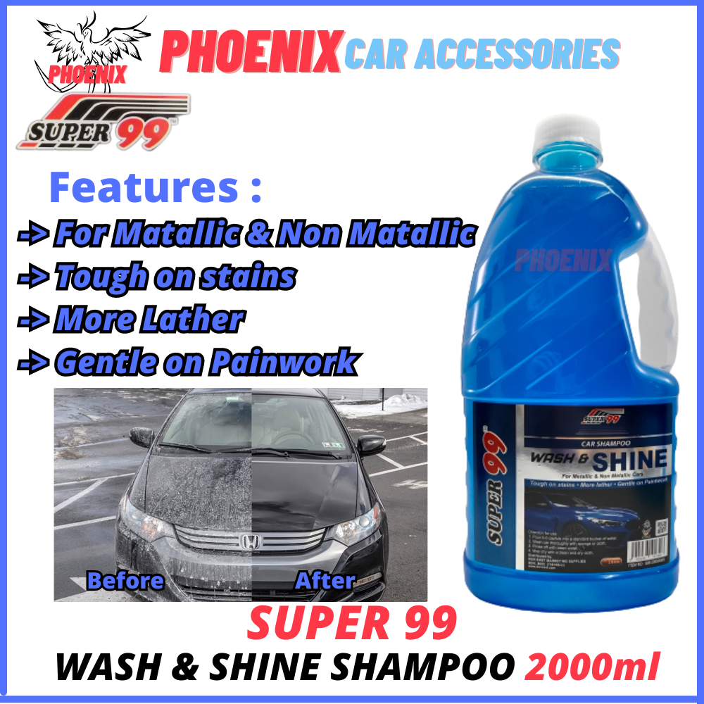 Super 99 Car Wash Shampoo 2 Liters AUTO WASH & WAX SHINE Car Care Sabun ...