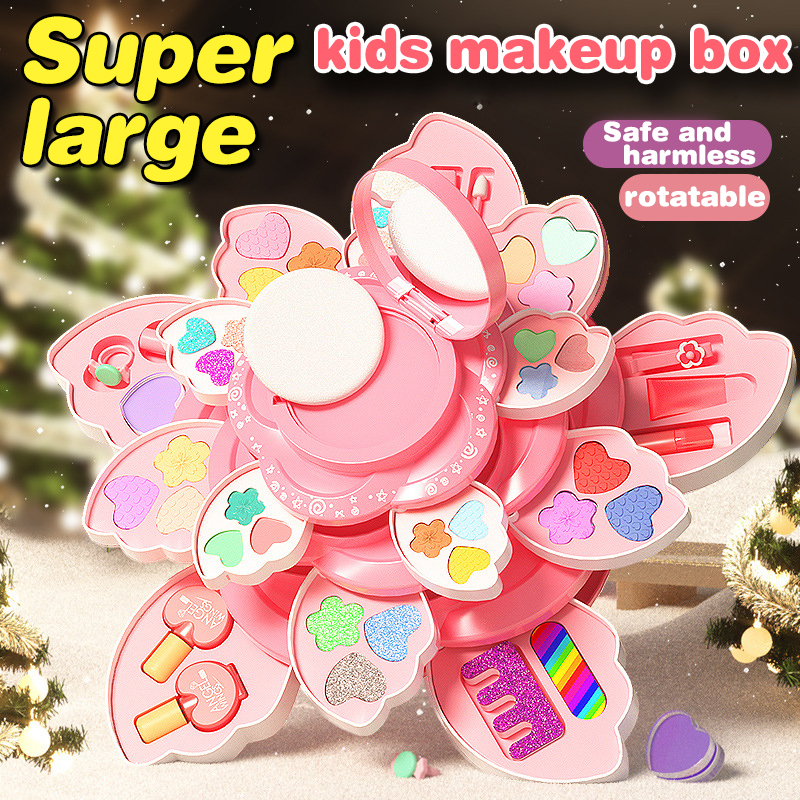 【Hot new】Oversized kids rotating makeup toy set Angel Wings makeup box ...