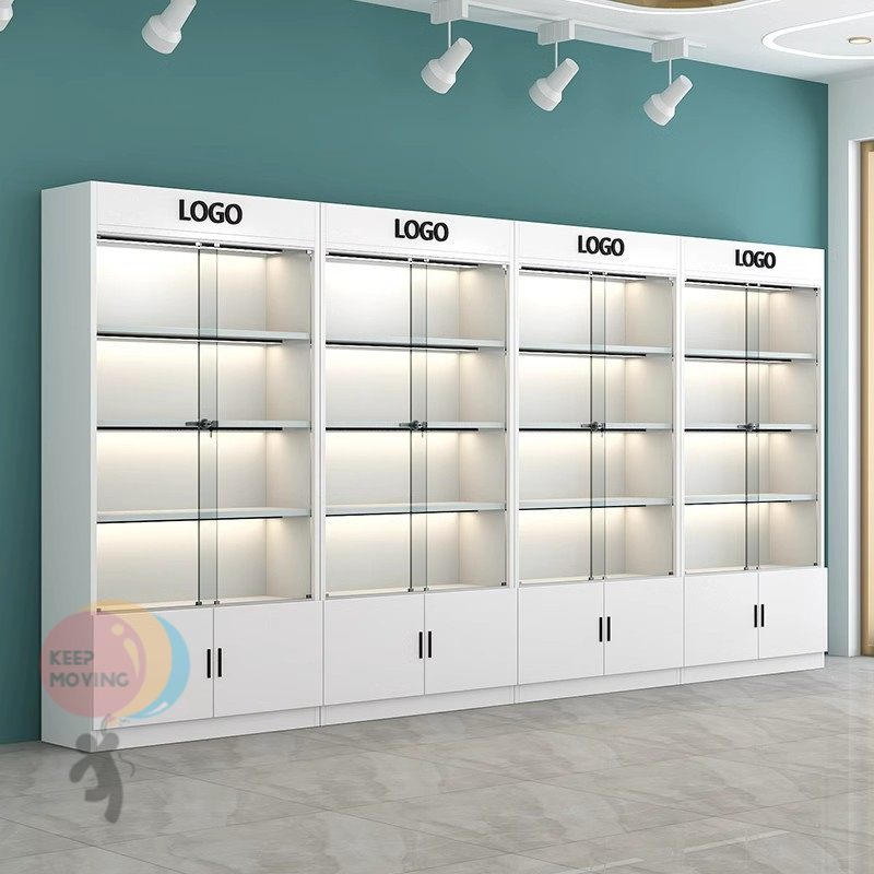 Display Rack Cabinet With Tempered Glass Key Lock Multi-Function With ...