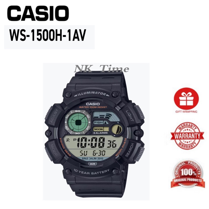 CASIO WS-1500H-1AV / WS-1500H-1A / WS-1500H DIGITAL WATCH 100% ORIGINAL | Shopee Malaysia