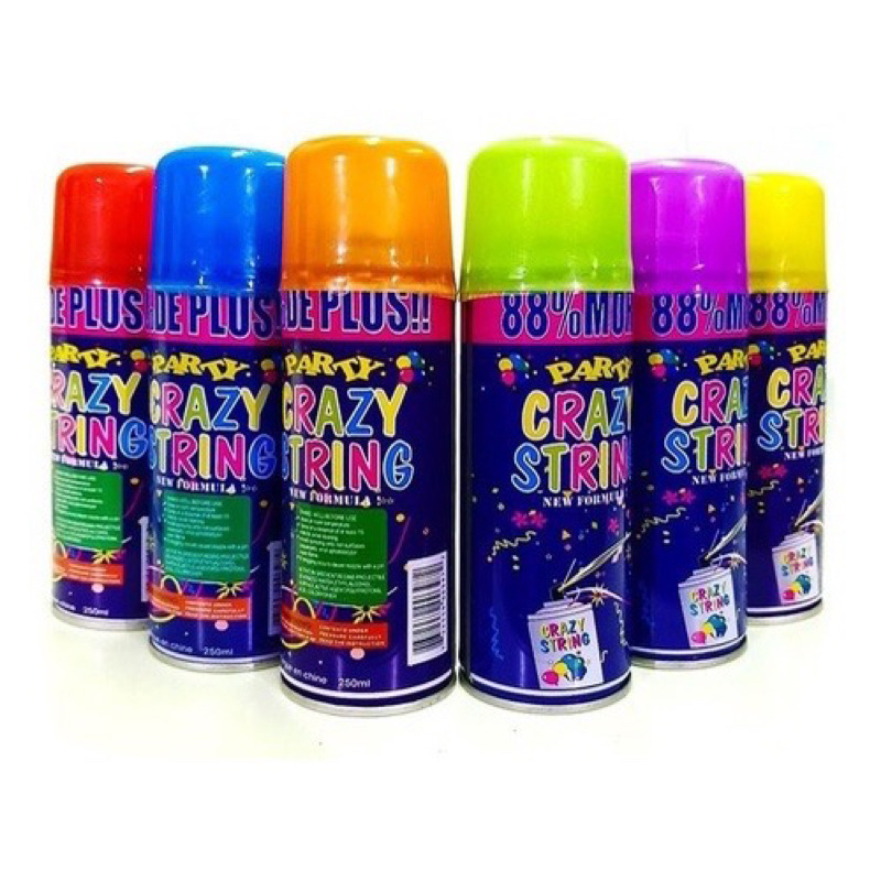 Crazy Ribbon Spray Streamers Party String Spray Silly String 350ml ...