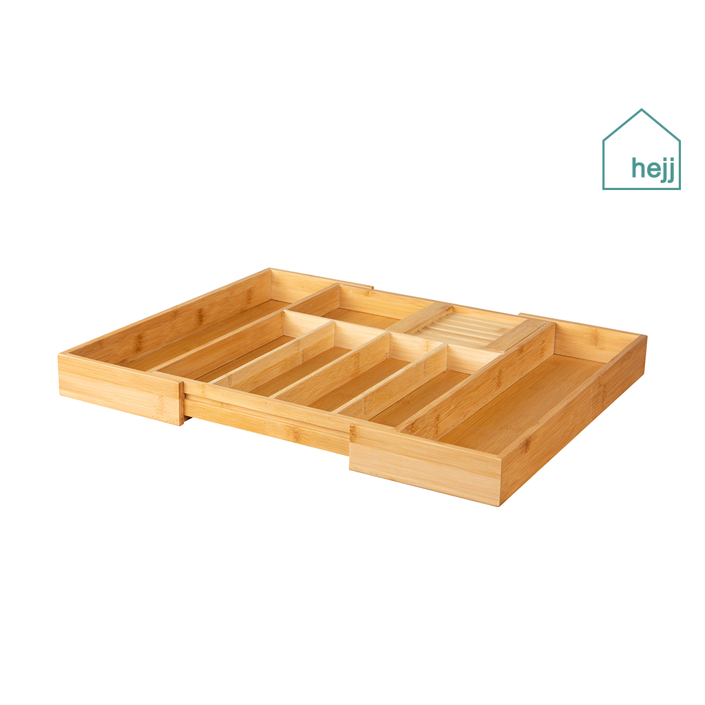 HEJJ BAMBOO EXTENDABLE CUTLERY TRAY | Shopee Malaysia