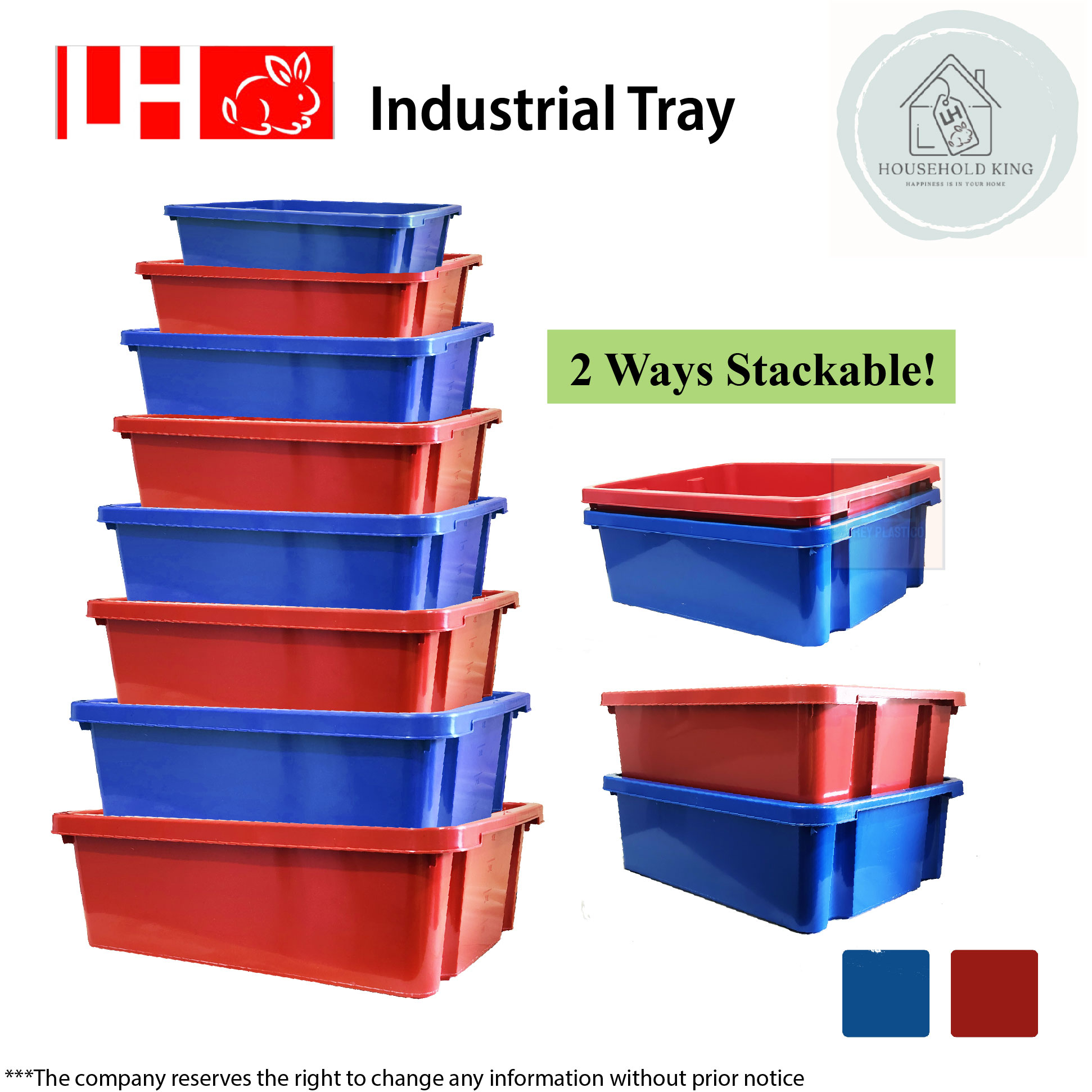 [Size 5-8] LH Heavy Duty Industrial Tray/Stackable Tray/Plastic Basket ...