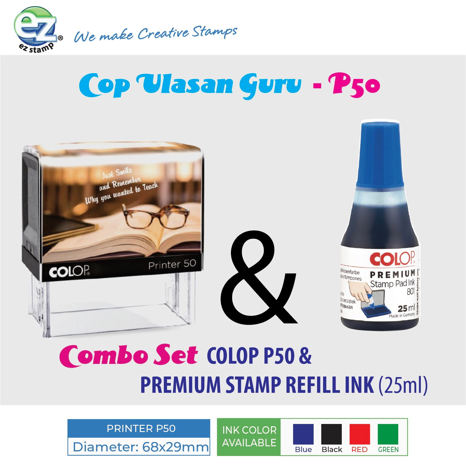 ⭐Cop Muka EZ Teacher Stamp/Cop Ulasan Cikgu/Pentaksiran Bilik Darjah ...
