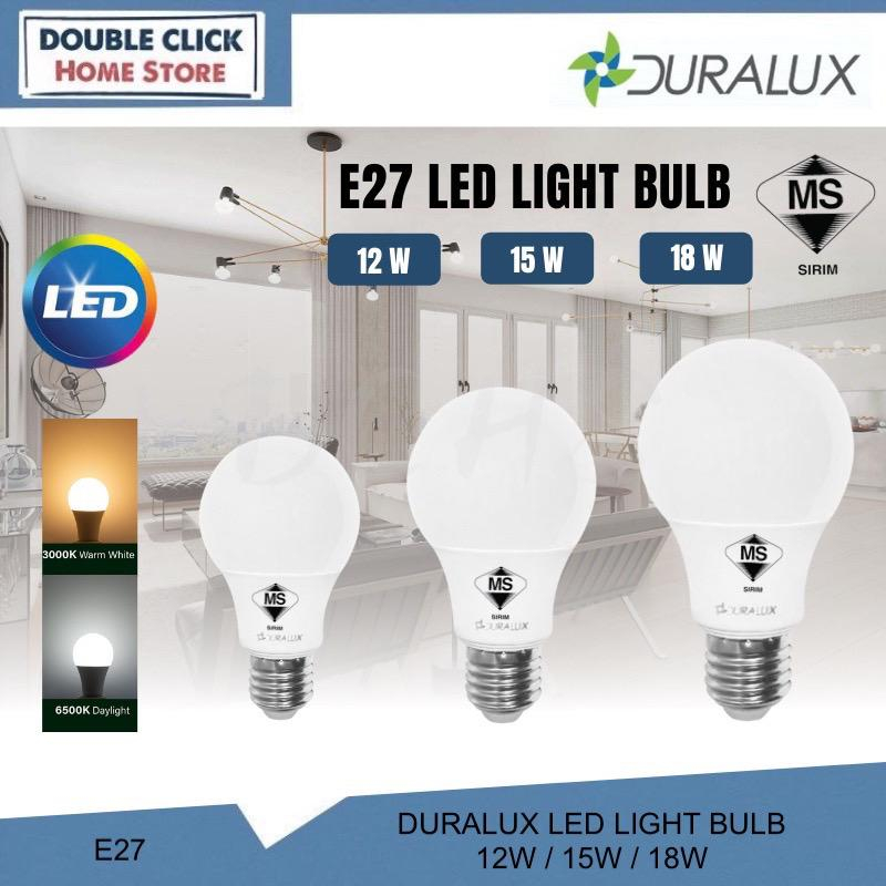 (Sirim) Duralux E27 12W/ 15W/ 18W Led Bulb Led Light Bulb (6500k ...