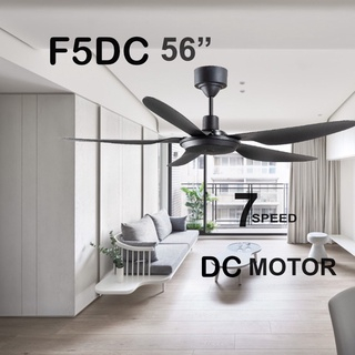 DEKA KRONOS F5DC DC Motor 56" BLACK 5 Blades Ceiling Fan With Remote ...