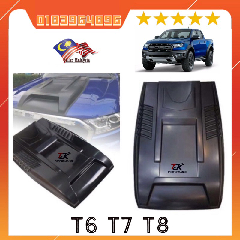 Ford ranger T6 T7 T8 Front bonnet scoop (Matt black) | Shopee Malaysia