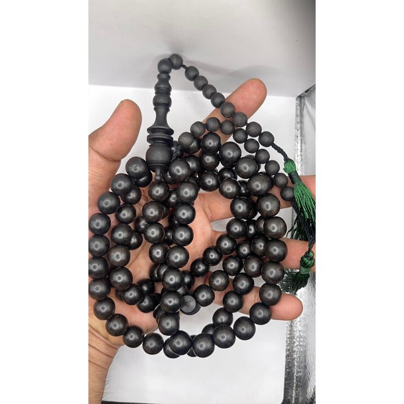Tasbih Teras Gemunggal Hitam Kelor Hutan serat Besi 8 & 10 Mm 33& 99 ...