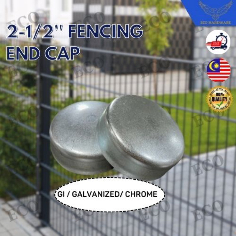2-1/2" (60mm) GI Penutup Lubang Pipe Besi Garden Kebun Pagar Fence ...