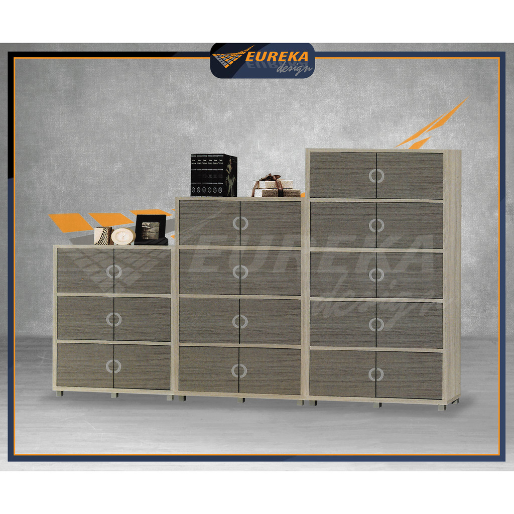 EUREKA 4ft Storage Cabinet Door Compartment Wood Office / Rak Almari ...