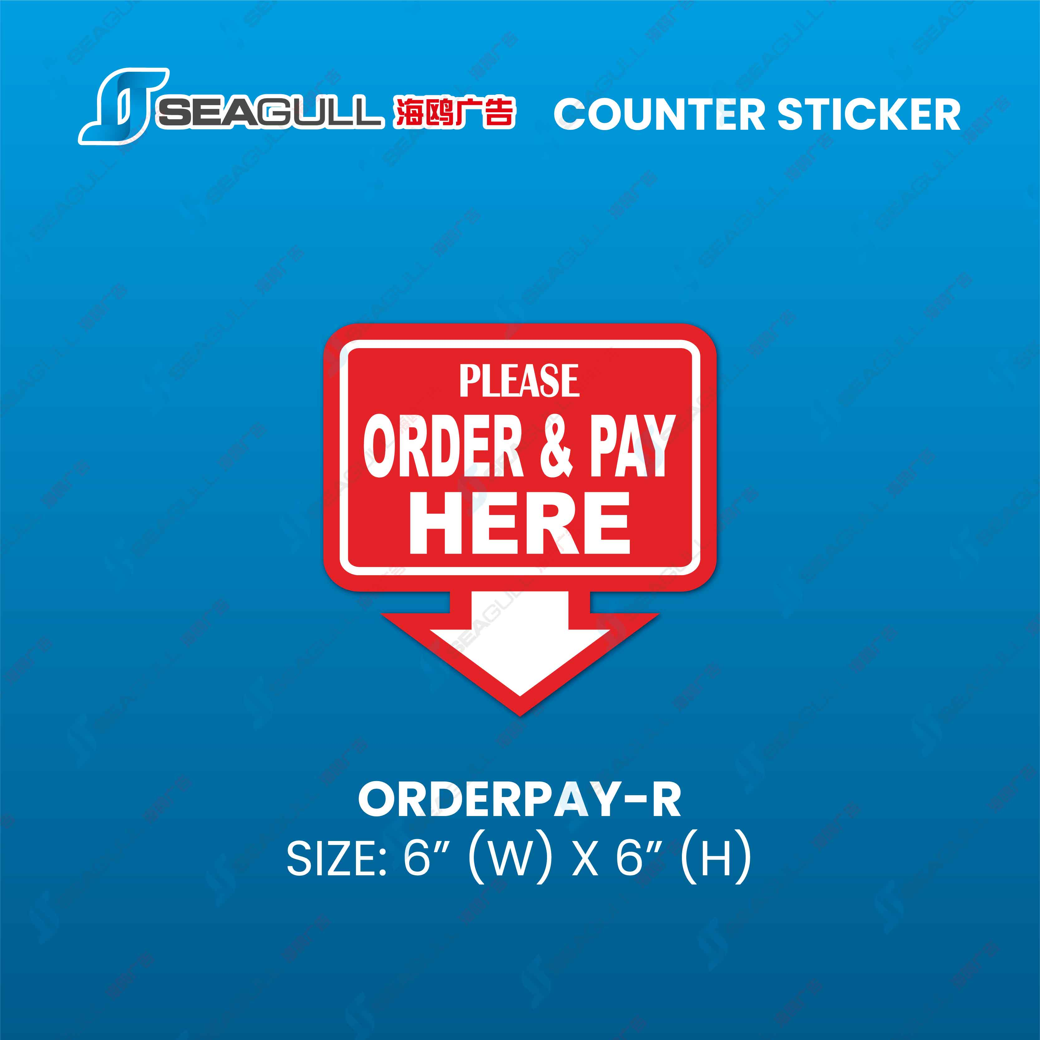 Order Here Pay Here Pesan Disini Bayar Sini Beratur Sticker | Shopee ...