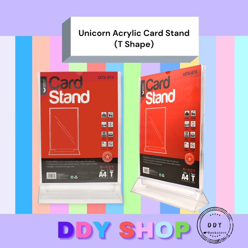 Unicorn Acrylic Transparent A4 Card Stand Tabletop Stand (UCS-874-A4 ...