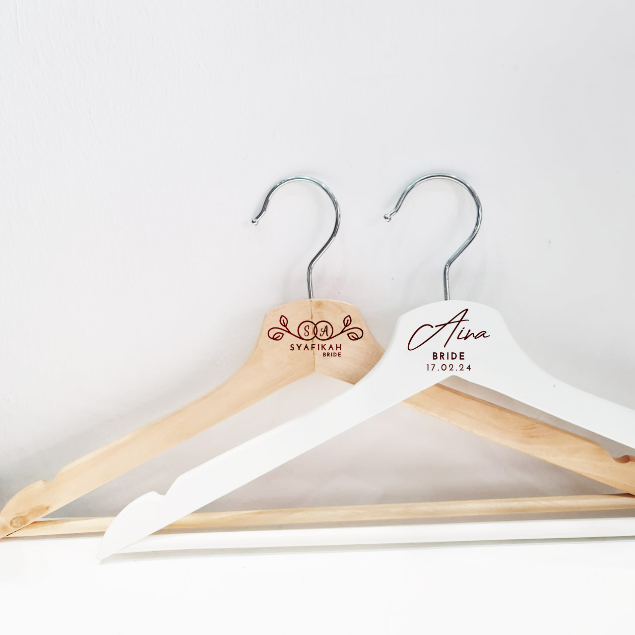 Custom Laser Engraved Wooden hanger Wedding hanger Personalised Name ...