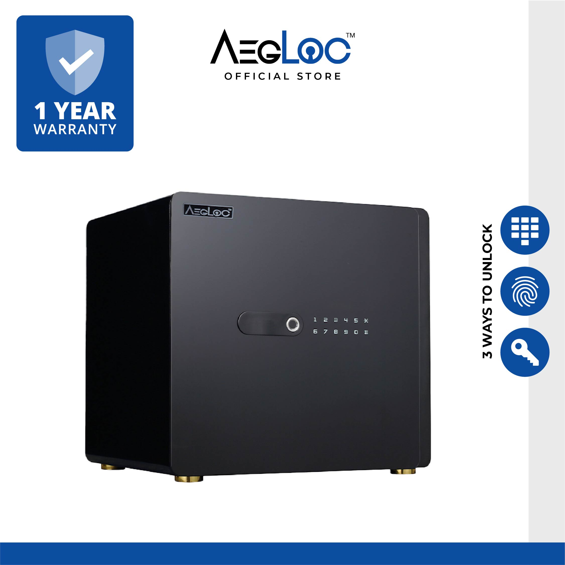 Aegloc High Gloss Black Fingerprint Digital Safety box (AEG-DSB-P150 ...