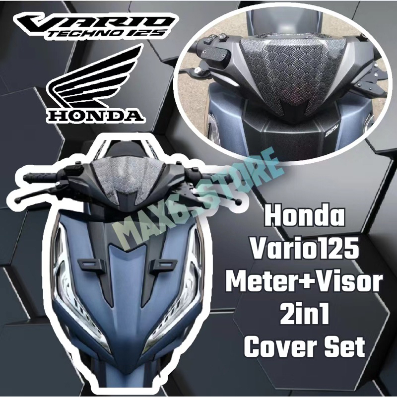 🇻🇳 HONDA VARIO125 DESIGN WINDSHIELD VISOR METER COVER HONEYCOMB CARBON ...