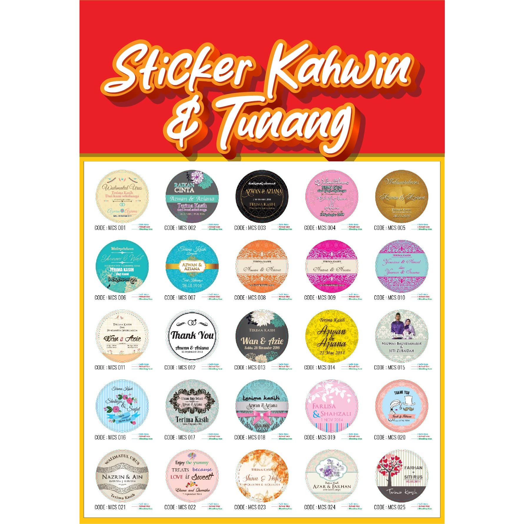 Sticker Label Goodies Doorgift Murah Kahwin Tunang Kenduri Kesyukuran ...