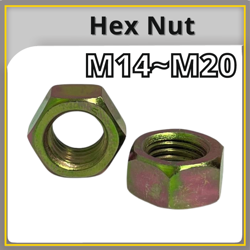 Hex Nut DIN934 | Yellow Zinc Plating | M14 M16 M20 | Hexagon Nut ...