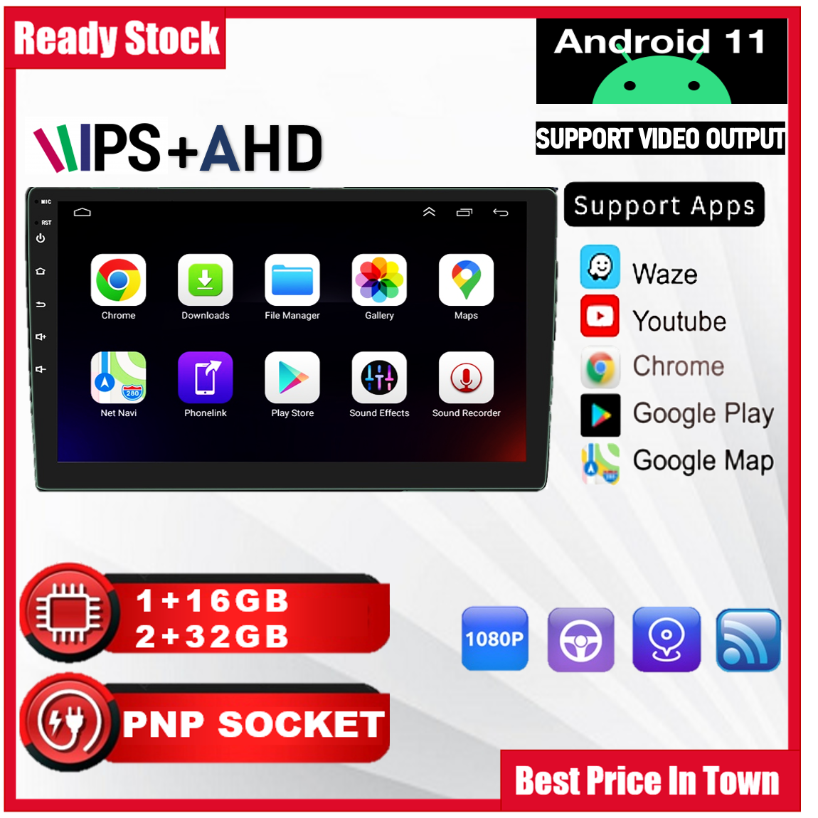 Android Player 1GB RAM+16GB ROM Car Android Player Kereta Touchscreen ...