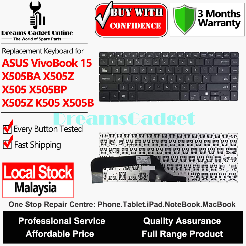 Replacement Notebook Keyboard for ASUS VivoBook 15 X505BA X505Z X505 ...