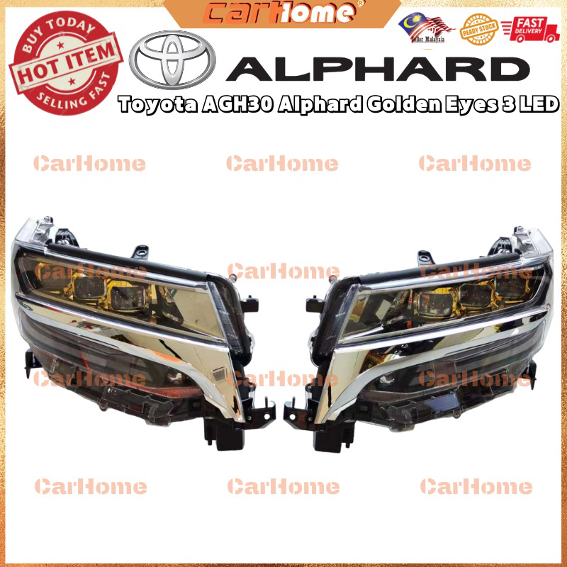 TOYOTA ALPHARD AGH30 2015 CONVERT 2018 GOLDEN EYE PROJECTOR HEADLAMP ...