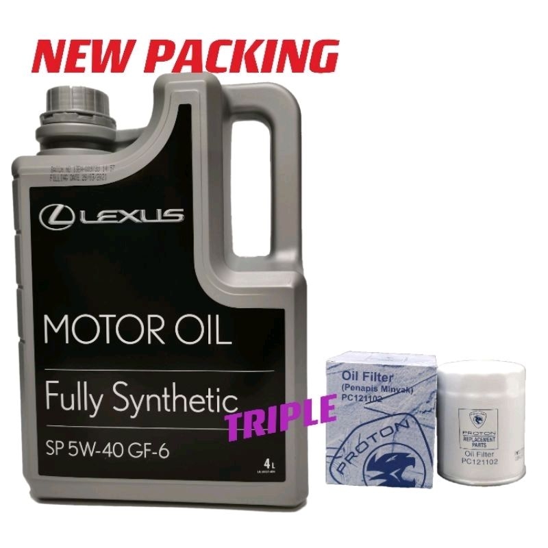 Lexus fully synthetic 5W40 engine oil with Proton Oil Filter | Shopee ...