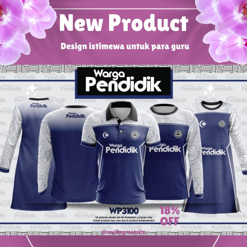 Warga Pendidik Muslimah Collar Short Sleeve Long Sleeve Untuk Guru ...