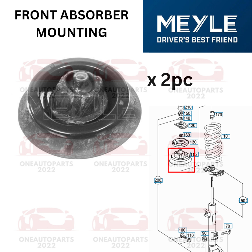 MEYLE GERMANY FRONT ABSORBER MOUNTING MERCEDES BENZ W203 C180K C200K ...