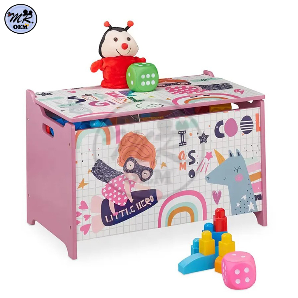 MR OEM Kids Children Multipurpose Wooden Toy Box kindergarten Clothes ...