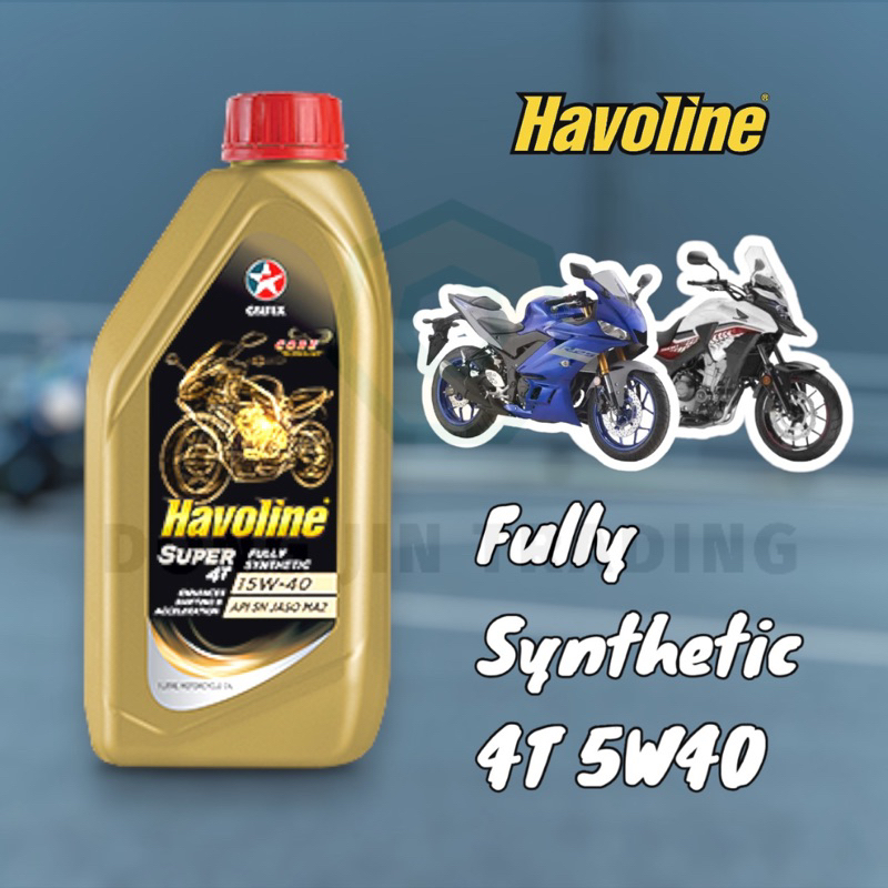 [FREE HAVOLINE BANDANA] Caltex Havoline Super 4T 5W40 Fully Synthetic ...