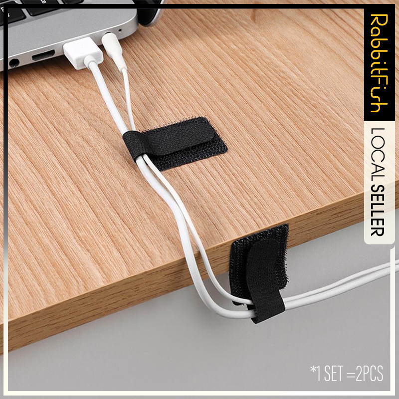 (2 pcs) Velcro Tape Cable Winder Cable Organizer Magic Sticker Adhesive ...