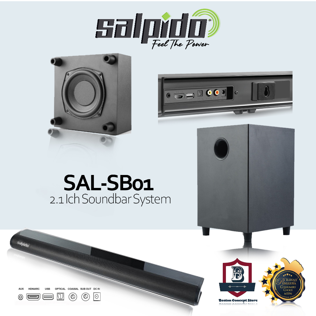Salpido SAL-SB01 2.1 Channel Soundbar System | Shopee Malaysia
