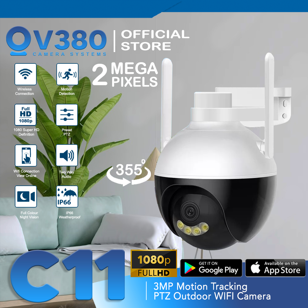 CCTV V380 C11 2MP | Color Day & Night PTZ Outdoor WIFI IP Camera ...