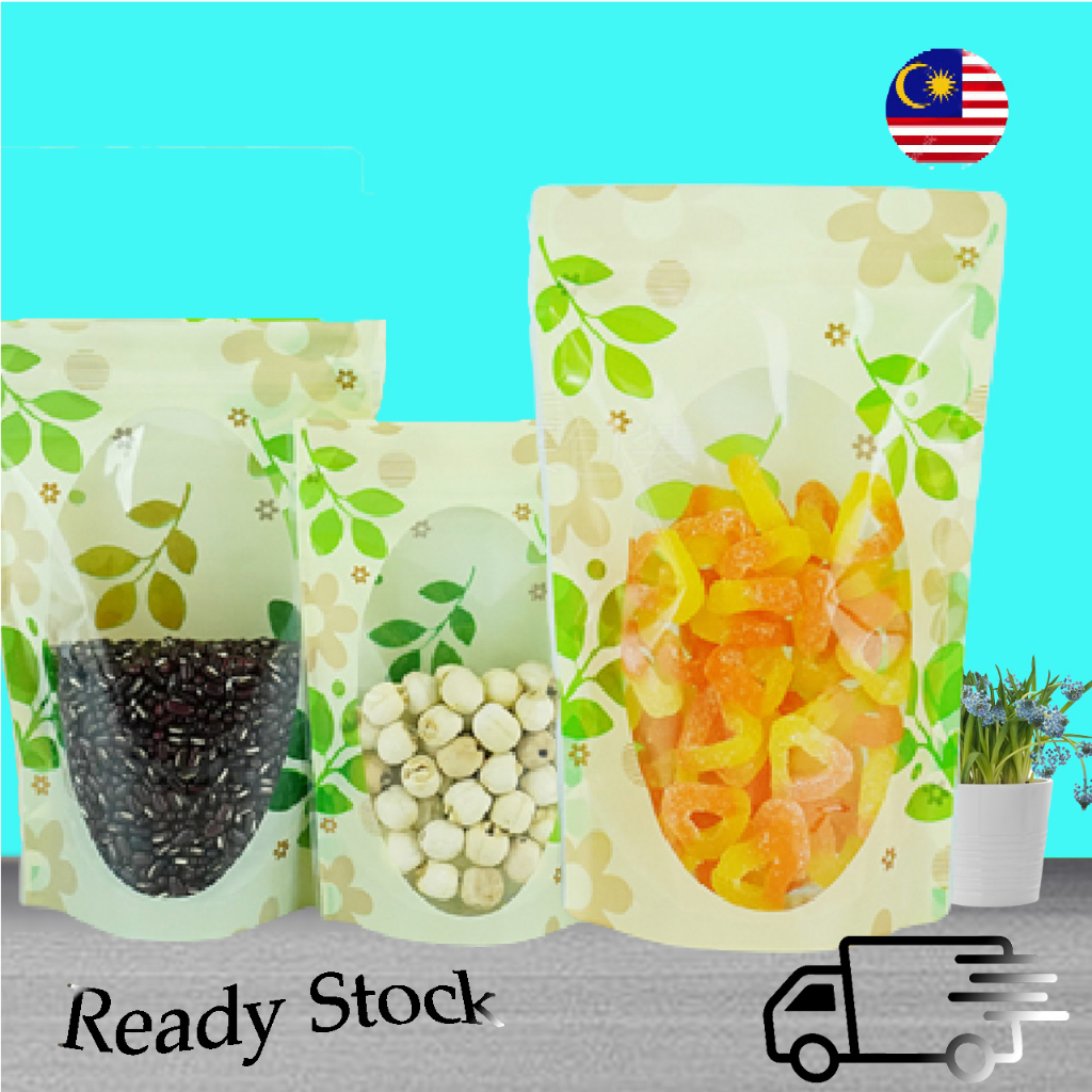Flower Zipper Stand pouch/Bunga Zip Lock Stand Bag/ Food Grade/Food ...