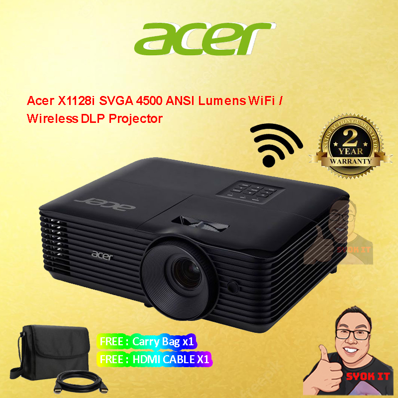 Acer x1128 / X1128i SVGA 4500 ANSI Lumens WiFi / Wireless DLP Projector ...