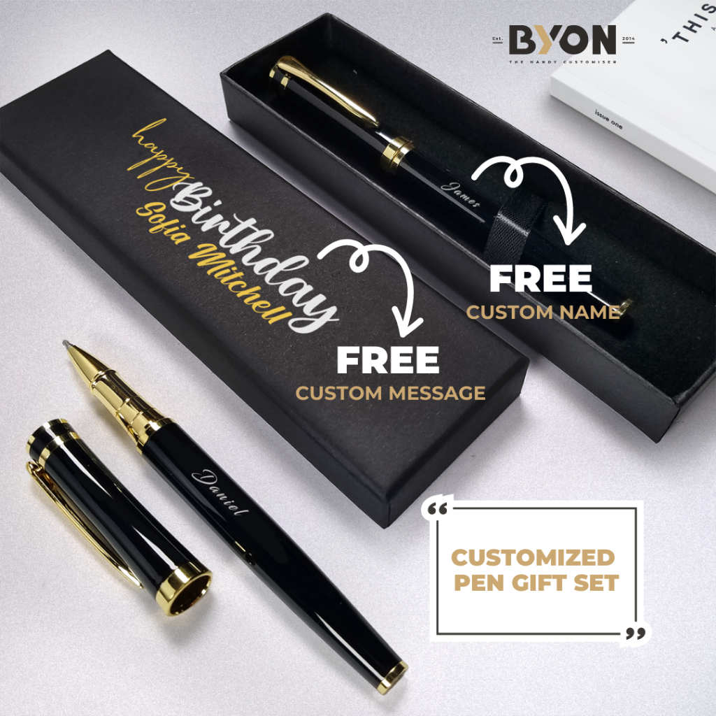 Personalised Pen Premium Single Set Custom name wishes message Gift ...