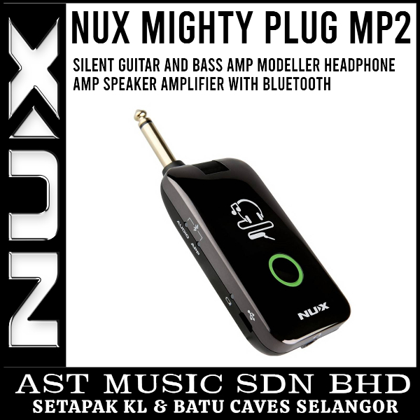 Nux Mighty Plug MP2 Silent Guitar and Bass Amp Modeller Headphone Amp ...