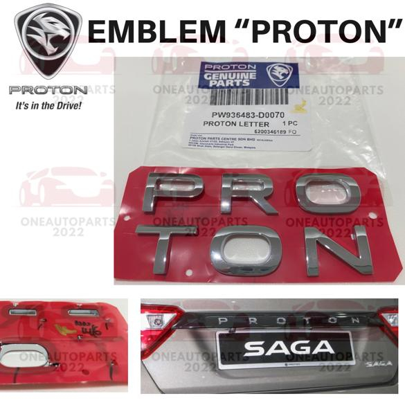 [ORIGINAL PROTON PART] EMBLEM LOGO MARK CHROME TRUNKLID REAR BELAKANG ...