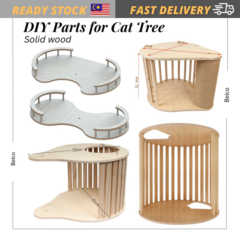 Cat Tree Replacement DIY Cat Scratching Post Wooden Cat Platform ...