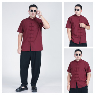 daidai (Ready Stock) 72-160kg Plus Size 唐装男短袖大码宽松肥佬加肥加大衬衣 Men Samfu ...
