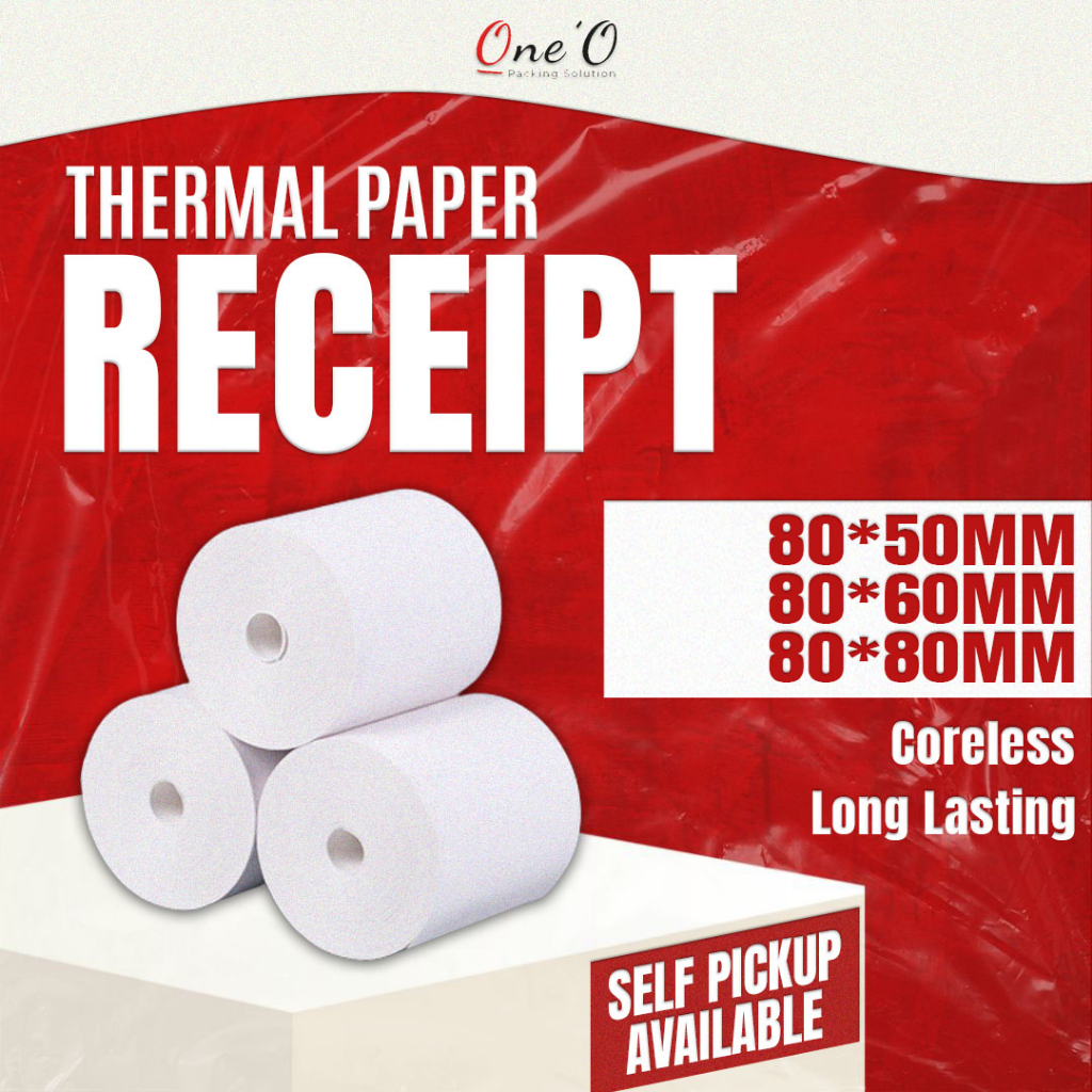 Coreless Thermal Receipt Paper 80mm x 50mm / 80mm x 60mm / 80mm x 80mm ...