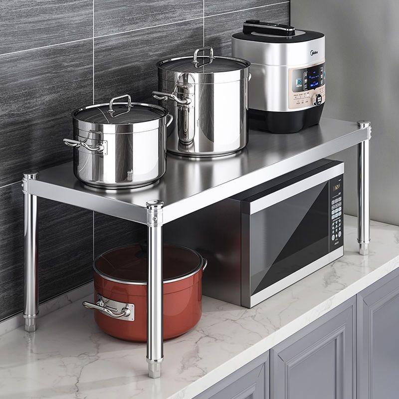 Stainless steel kitchen cabinet countertop storage rack single layer ...
