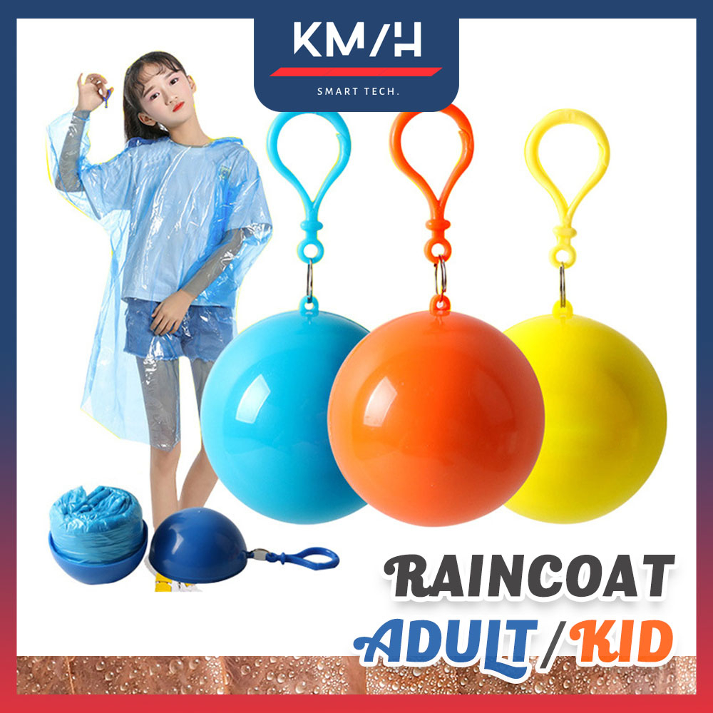 Disposable Raincoat Ball Adult Children Kids Emergency Waterproof Hood ...