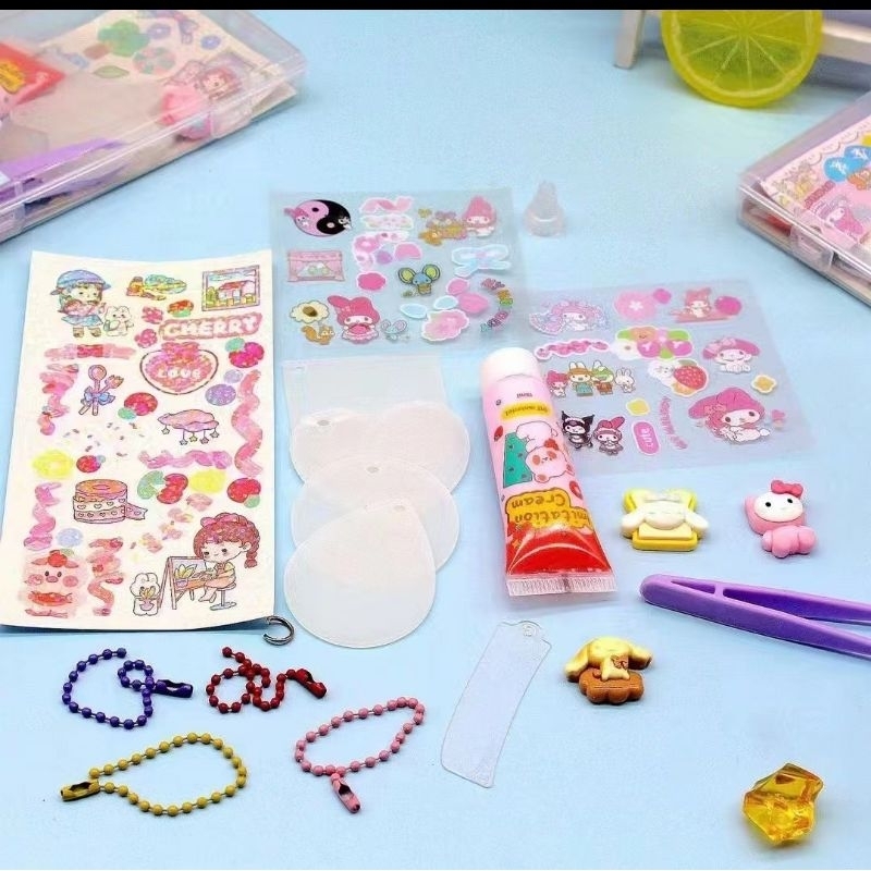 KIDS CUTE GOO GOO CARD STICKERS SET WITH CINNAMOROL HELLO KITTY KUROMI ...