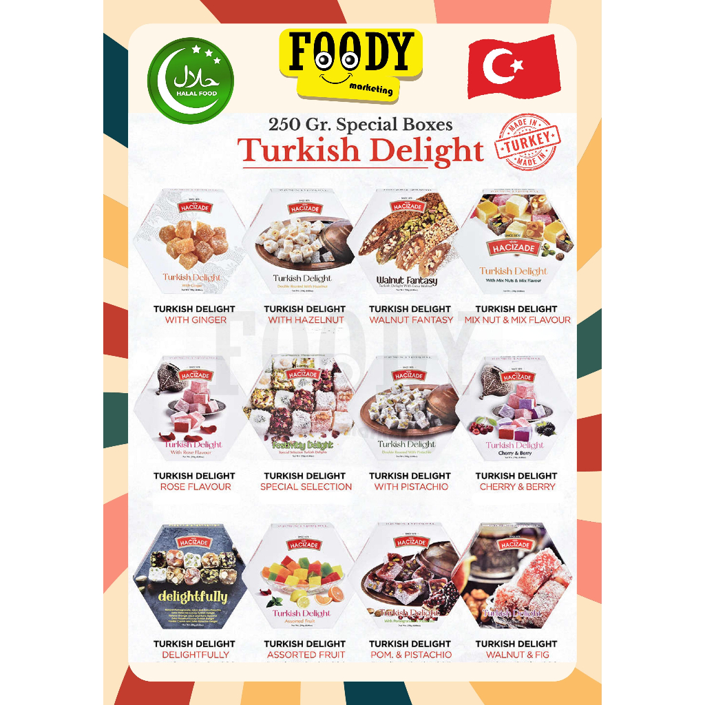 Turkish Delights Lokum Sedap Manisan Dari Turki | Turkish Sweet - 250g ...