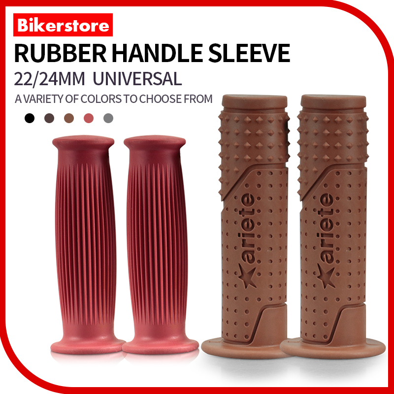7/8" 22MM Universal Motorcycle Handle Grip Rubber Motorbike Handlebar ...