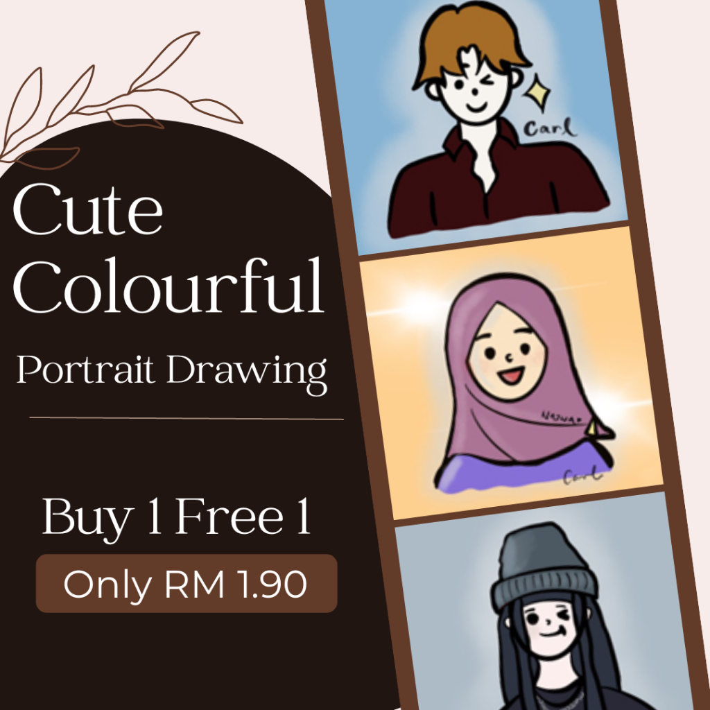 Only RM1.90 [Buy 1 Free 1] Cheapest | Cute and Colourful Portrait e ...