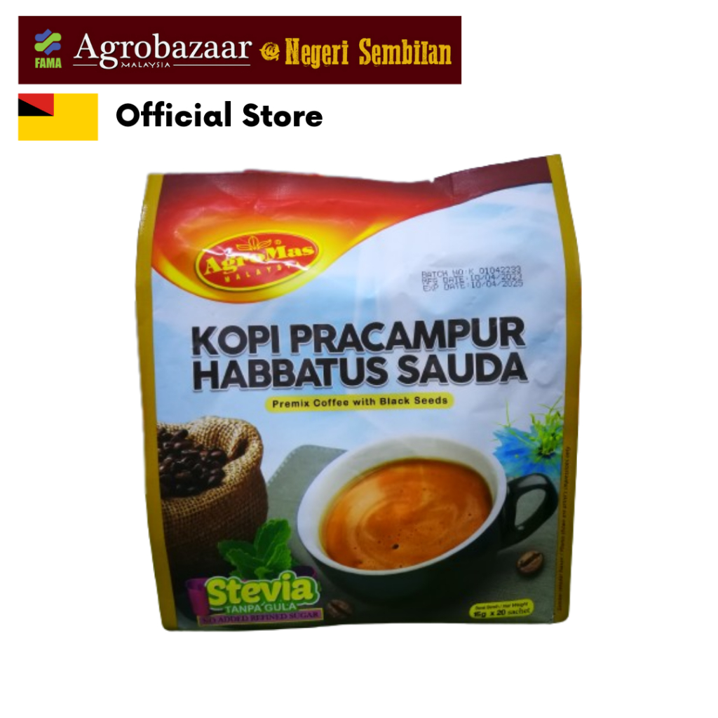 Agromas Kopi Campuran Habbatus Sauda (Stevia Tanpa Gula) | Shopee Malaysia